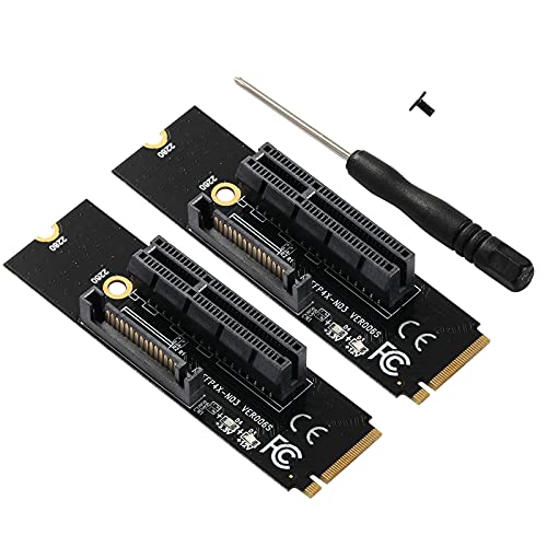 MZHOU 2 Pack M.2 Key M Transfer PCI-E 1X 4X Card Transfer to M.2 NGFF Adapter Card (2 Packs)