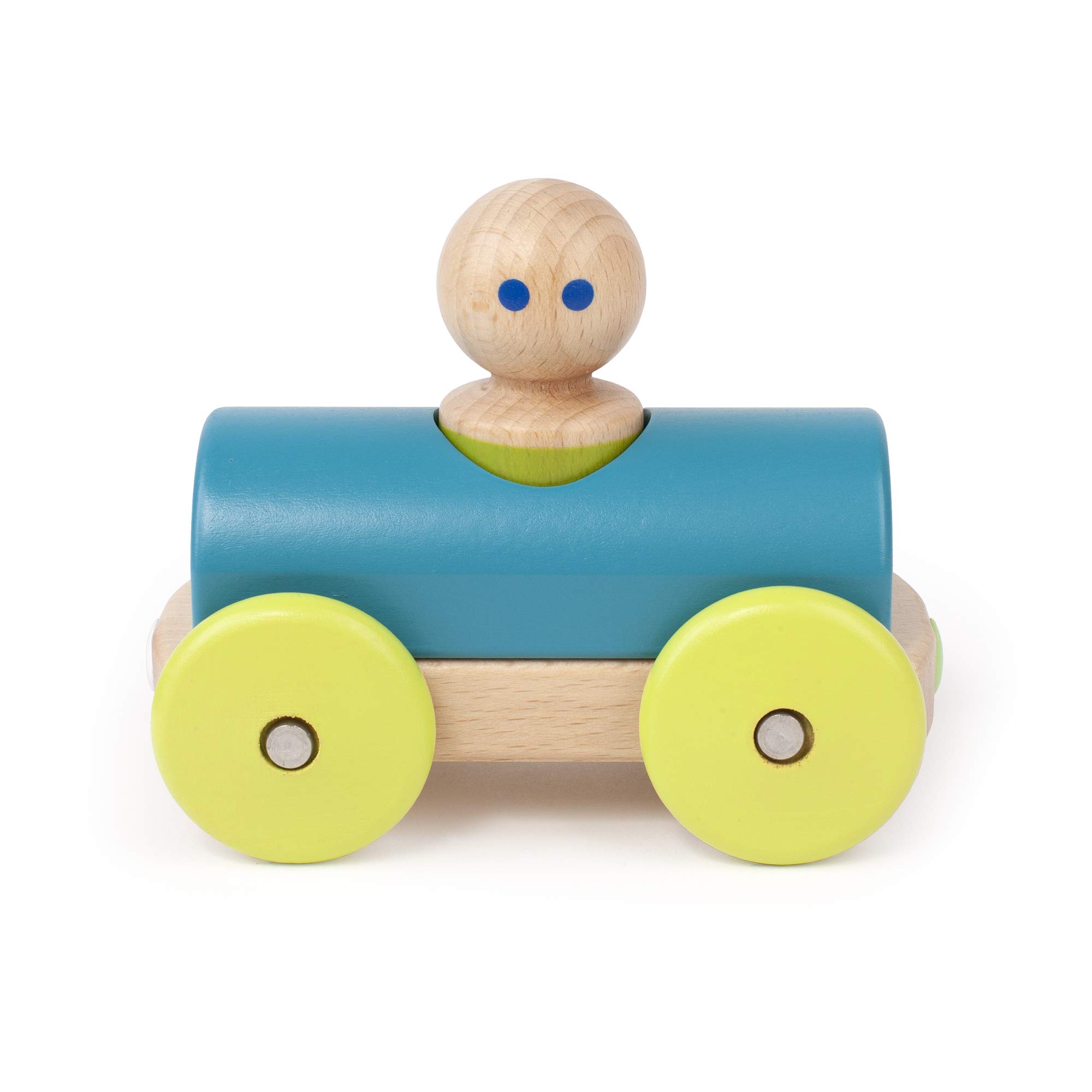 3 Piece Tegu Magnetic Racer Building Block Set, Teal