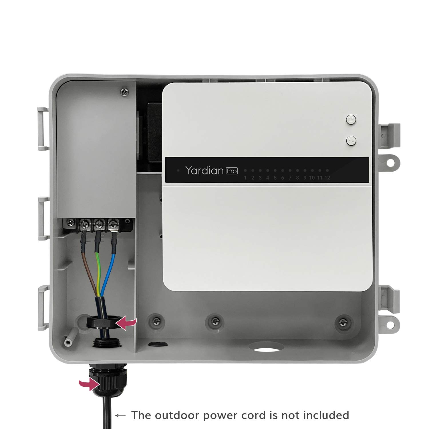 Aeon Matrix Yardian Pro 8 Zone Smart Sprinkler Controller with IP56 UV-Resistant Weatherproof Outdoor Enclosure - Control Buttons, HomeKit, Alexa, Google Assistant, Enhanced Wi-Fi, RJ45
