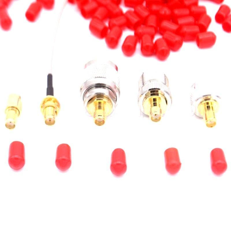 100pcs/lot 6mm Protective Cover Rubber Covers Dust Cap red for SMA Connector or Metal Tubes