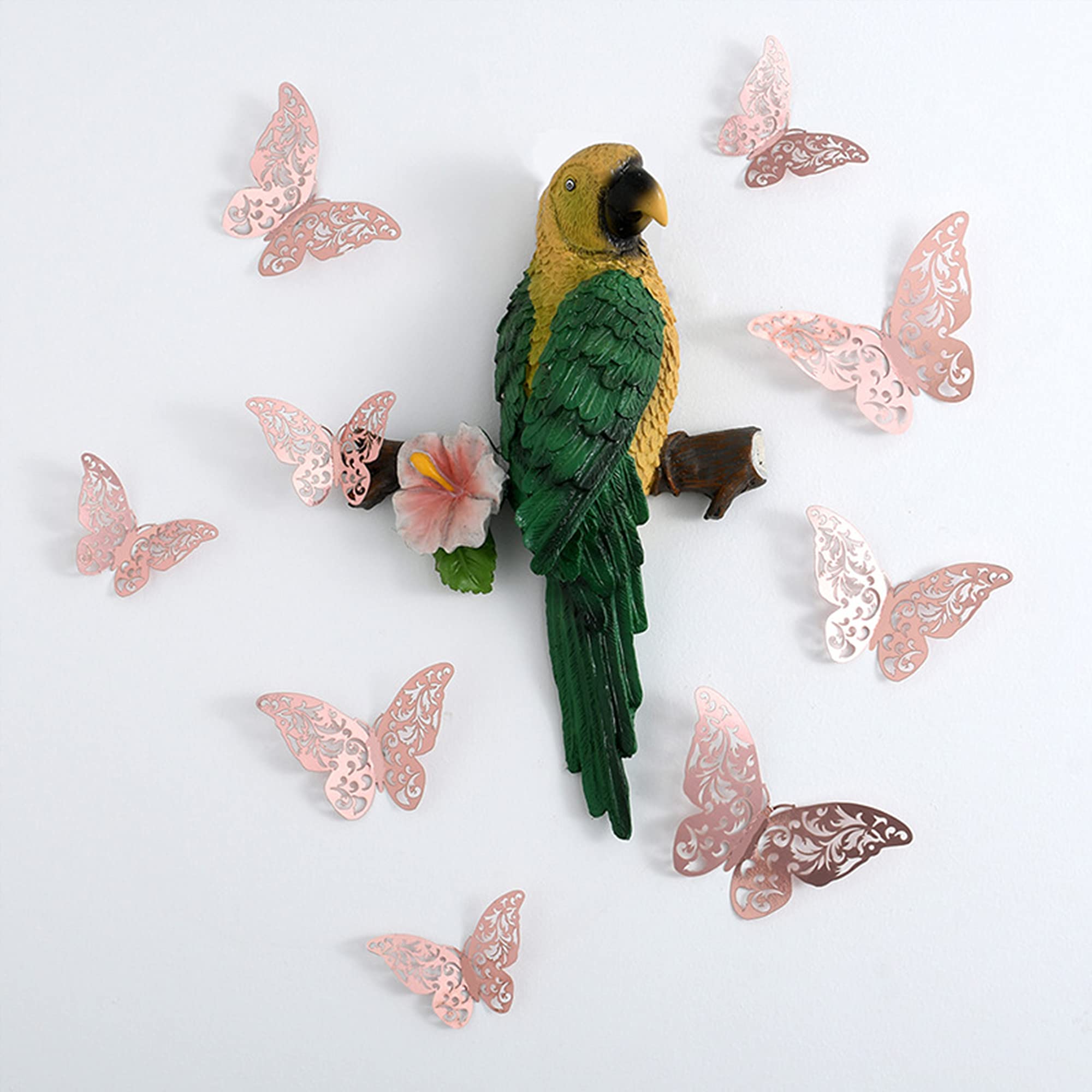 3D Butterfly Wall Stickers, Removable Metallic Wall Decals Fridge Sticker Room Mural Decoration for Kids Bedroom Nursery Classroom Party Wedding Decor DIY Gift, Rose Gold, 36Pcs