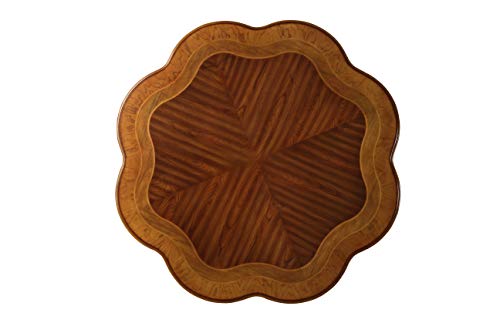 Acme Furniture Round Dining Table with 4-Scrolled Legs, Cherry Oak