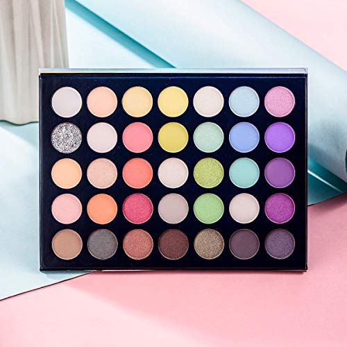 35 Colors Eyeshadow Palette Strong Pigmented Mattes and Shimmers Makeup Pallet Blendable Professional Eye Shadow Make Up Long Lasting