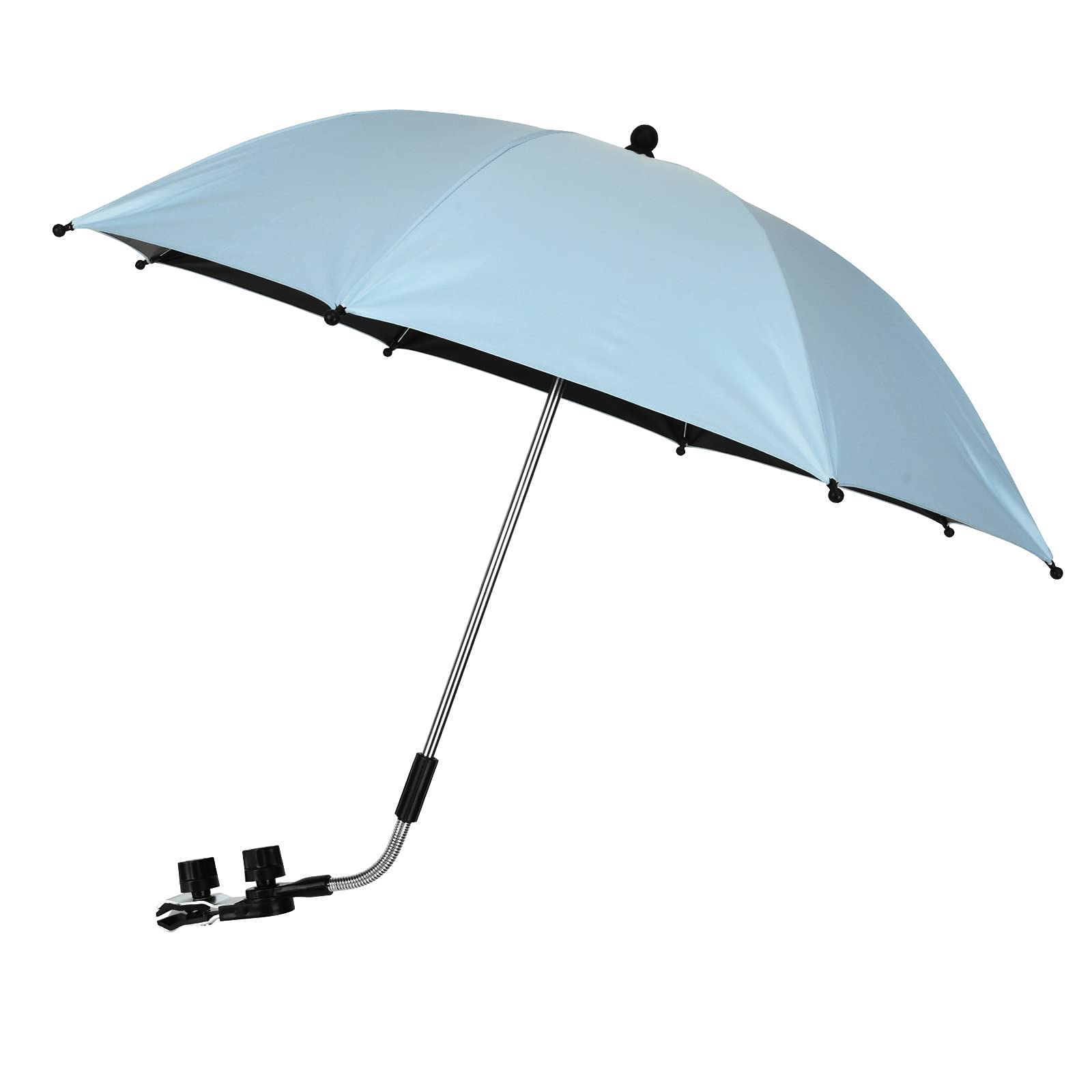 Baby Strollers Umbrella with Adjustable Clamp,Children Buggy Sun-Proof Parasol with Clip On UPF 50+ Great for Pushchair Pram (Blue)