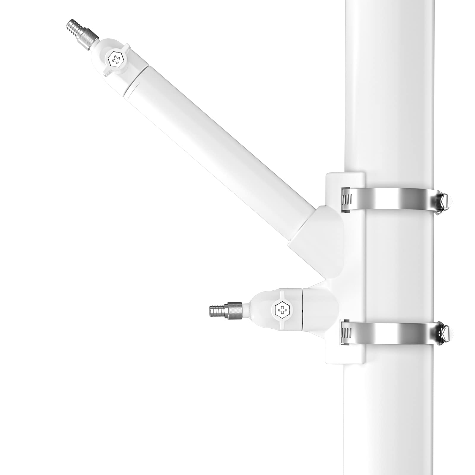 2-in-1 Pole Mounting Bracket for Stick Up Cam ProSolar Panel, Spotlight Cam Battery and Stick Up Cam Battery Outdoor Mount Accessories for Ring Solar Panel (White, not Apply to Spotlight Cam Pro/Plus)