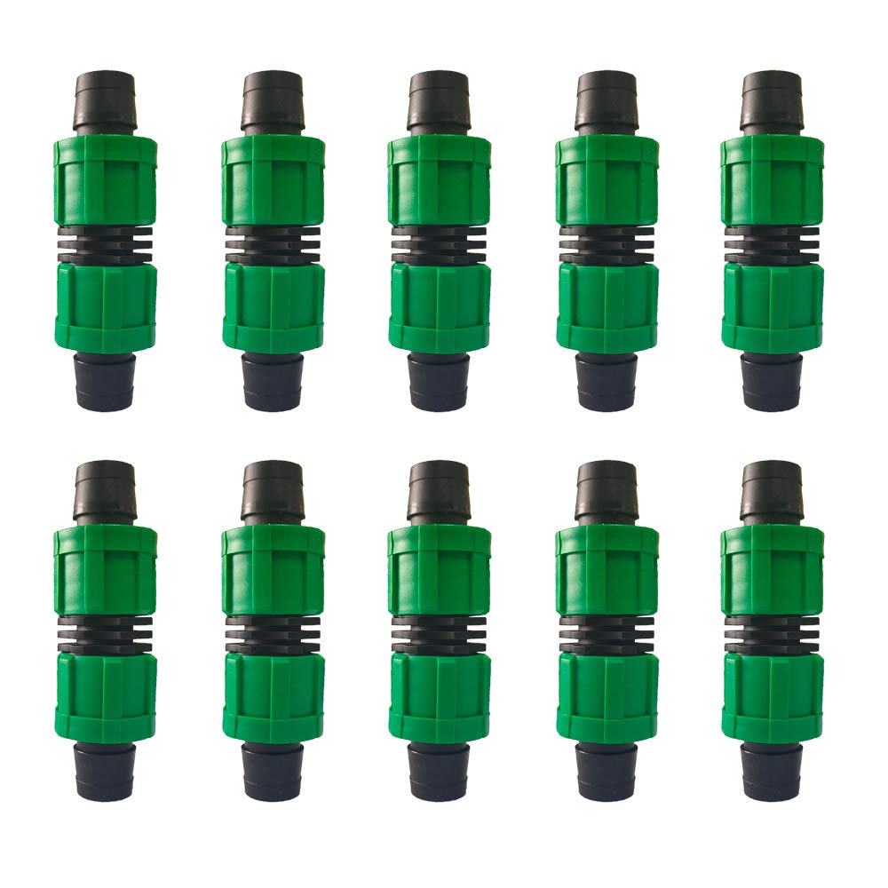 Alovexiong 10 Pieces Drip Irrigation Coupling, 5/8 Inch Universal Connector Drip Tubing Fittings, Compatible with Most 16-17 mm Drip Tape AG Tubing Drip or Sprinkler Systems