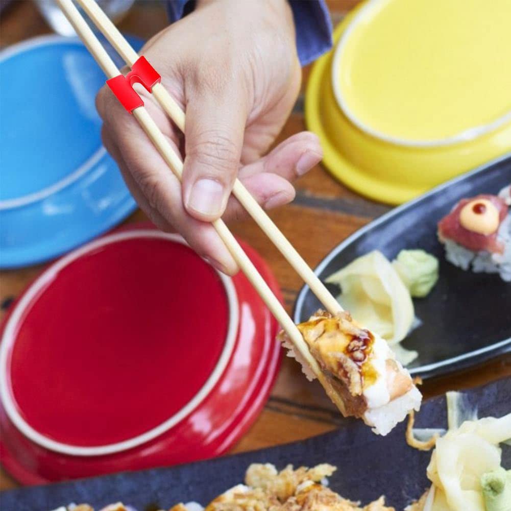 10pcs Reusable Chopstick Helpers Training Chopsticks Hinges Connector,Non Slippery Chopsticks Trainer for Many age, Beginner, Trainers or Learner