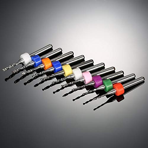 10pcs Tungsten Carbide Micro Drill Bits Set Engraving Tools for PCB Circuit Board 1.1mm-2.0mm