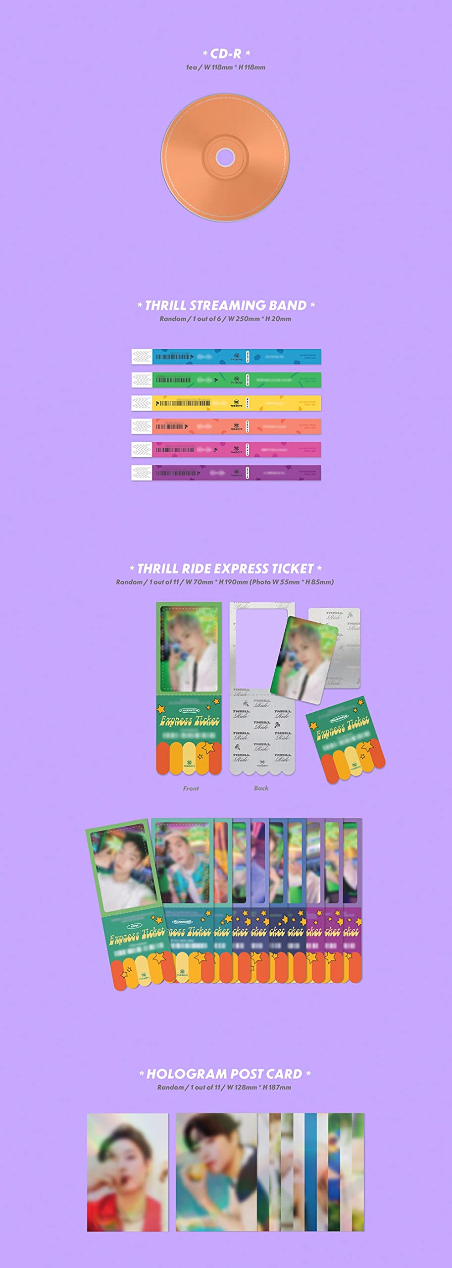 Cre.ker Entertainment THE BOYZ - THRILL-ING (6th Mini Album) Album+Extra Photocards Set (KICK ver.), 122513