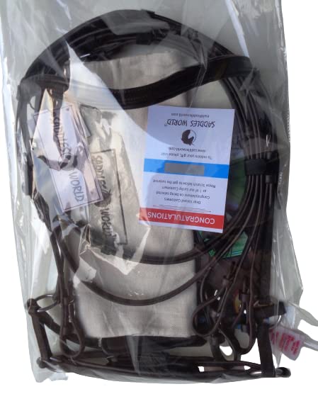 Black Leather Horse Bridle - Plain Hunter Bridle for Horses - COB Size