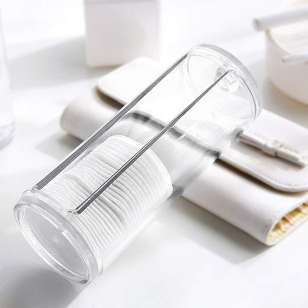 Cotton Rounds, Cotton Round Holder Transparent Round Acrylic Cotton Pad Storage Case Organizer, Puff Holder Container for Makeup Tool Cosmetic Kit
