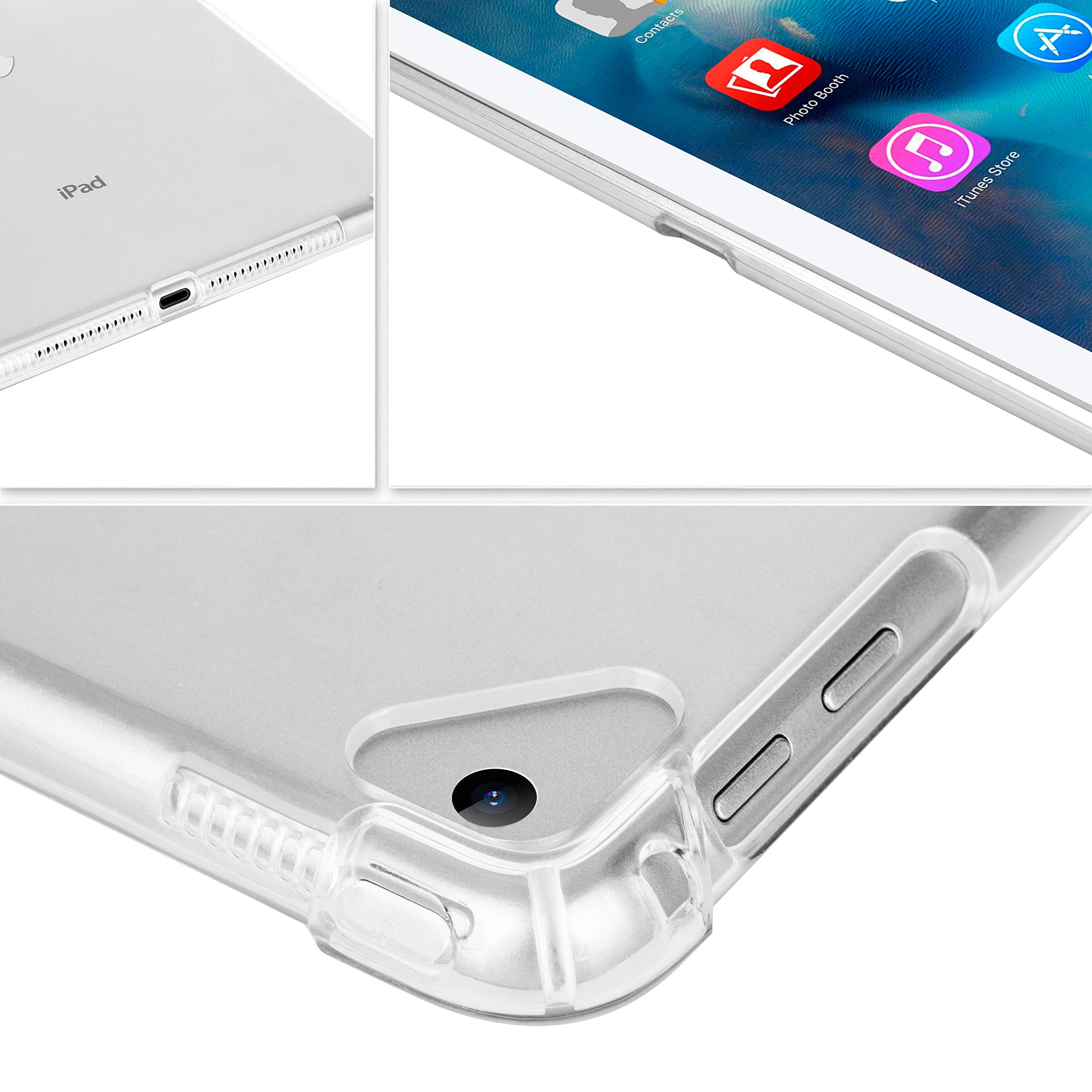 KIQ Case for iPad 9.7 5th 6th Gen, TPU Skin Protection Anti Slip Lightweight Cover for Apple iPad 9.7 2017/2018 5th & 6th Generation Air 1 2 Pro 9.7[Clear]