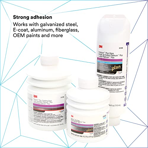 3M Platinum Plus Glaze, 31180, Two-Part Premium Selfleveling Finishing Glaze, 30 fl oz/887 mL