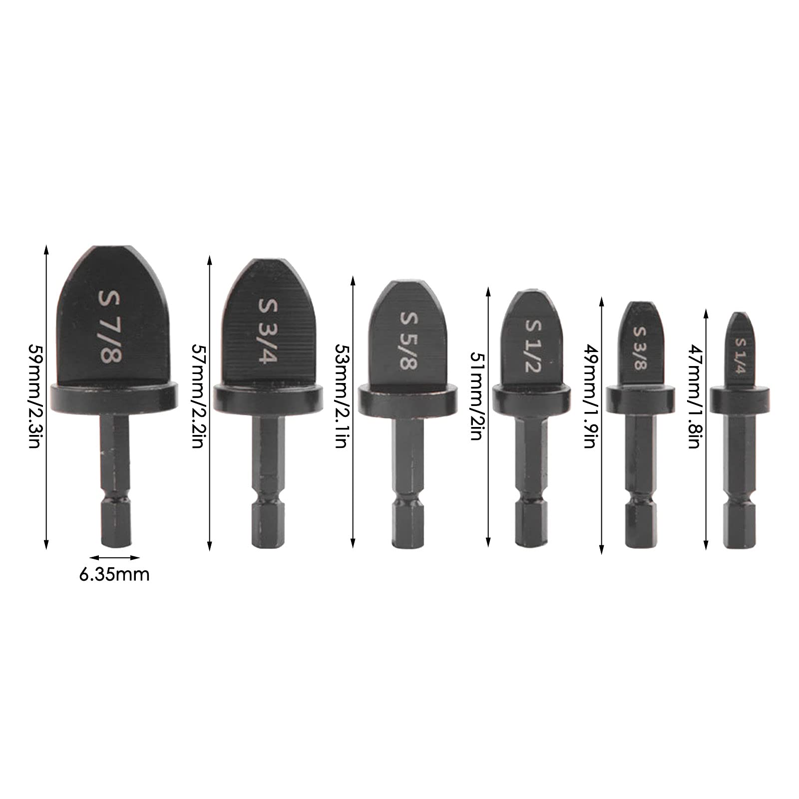 6Pcs Hex Handle Swaging Tool Drill Bit Set, Copper Pipe Flaring Tools, Air Conditioner Tube Expander, Professional Round Handle Tube Swage Repairing Set with 1/4, 3/8, 1/2, 5/8, 3/4 Bits