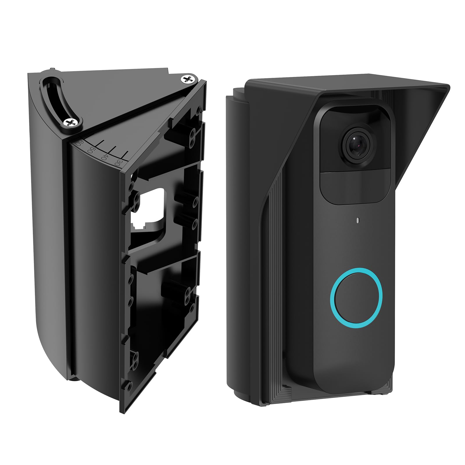 Ayotu Adjustable 30 to 60 Degree Doorbell Angle Mount Compatible with Blink Video Doorbell, Nest Doorbell (Wired), Video Doorbell Wired/Pro/Pro 2/4/3/3 Plus/2nd Gen (2020 Release)/2/1, Black
