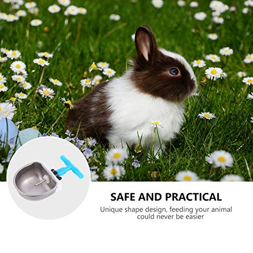 balacoo 5pcs Food and Water Bowl for Rabbit Cage Dispenser Waterer for Small Pet Bunny Ferret Hamster Guinea Pig Chinchilla