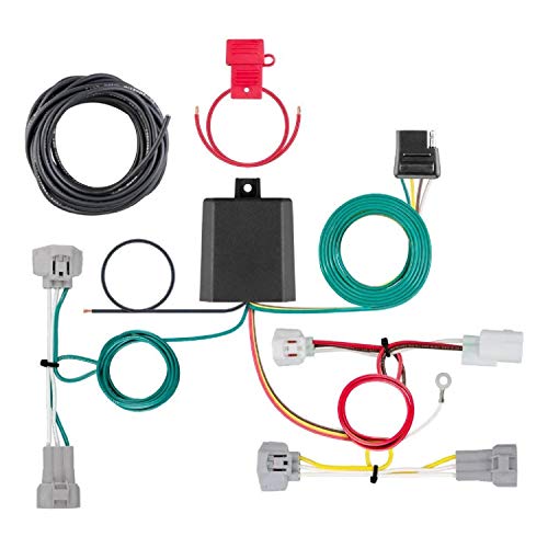 Curt 13264 56349 Class 3 Trailer Hitch 2-Inch Receiver with 4-Way Flat Custom Wiring Harness Bundle