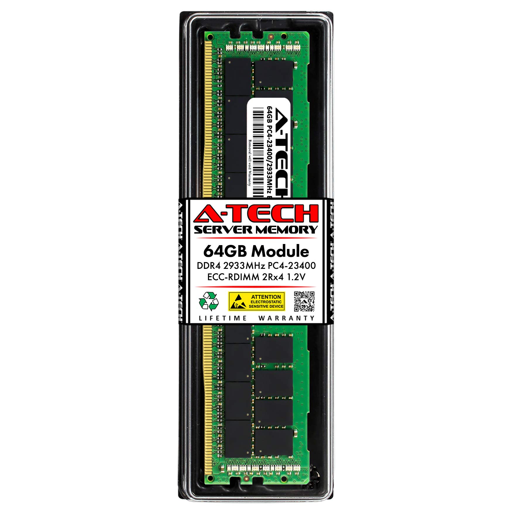 A-Tech 64GB RAM for Dell PowerEdge R840 | DDR4 2933MHz PC4-23400 ECC Registered RDIMM 2Rx4 Server Memory (Replacement for SNPW403YC/64G, SNPW403YC/64VXR, AA579530, AA601615, AB003154, W403Y, 0W403Y)
