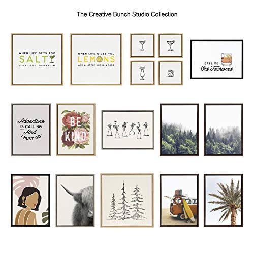 Kate and Laurel Blake This Week Framed Printed Glass Dry Erase Board by The Creative Bunch Studio, 18x24 Natural, Printed Glass Wall Décor