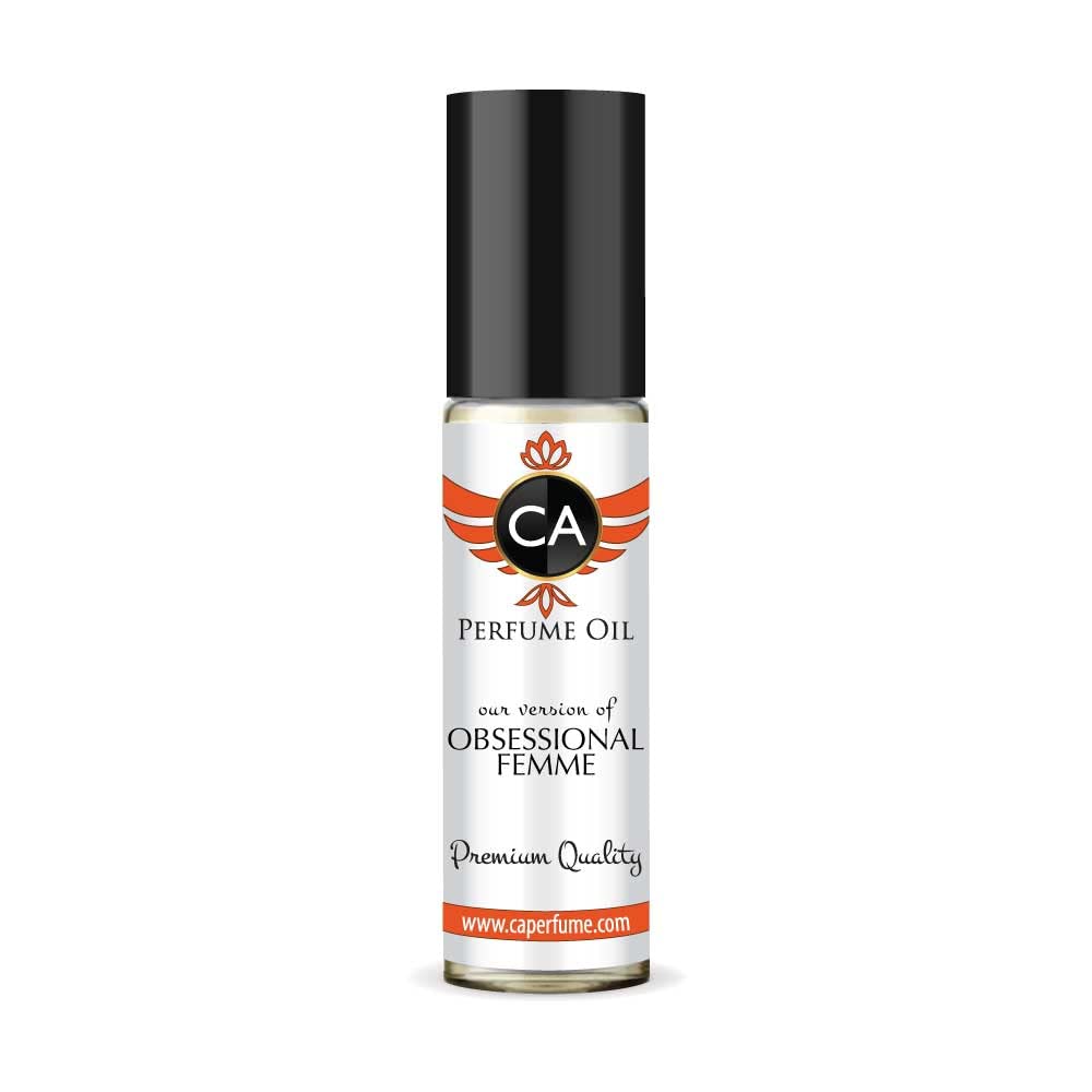 CA Perfume Impression of Calvin K. Obsessional Femme For Women Replica Fragrance Body Oil Dupes Alcohol-Free Essential Aromatherapy Sample Travel Size Concentrated Long Lasting Roll-On 0.3 Fl Oz/10ml