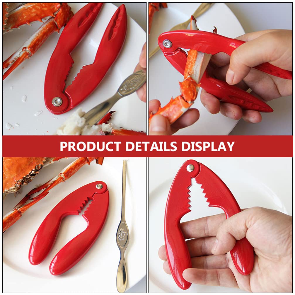 Yardwe 2pcs Lobster Crackers Seafood Clip Crab Pliers Crab Crackers Crab Leg Nut Cracker Crab Peel Shrimp Tool for Lobster Crab Crawfish Prawns Shrimp Red