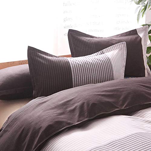 Bed Linen 3 Piece Bed Sheet Quilt Cover Quilt Cover Pillowcase Bedding Cover Stripe Style Quilt Cover Pillowcase Large taoxiang (Color : Red)