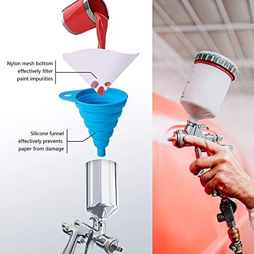 3D Printer Resin Filter Disposable β with Cone Silicone Resin Funnel(Large), Paint Strainer or Resin Strainer kit for uncured Resin Recycling (101)