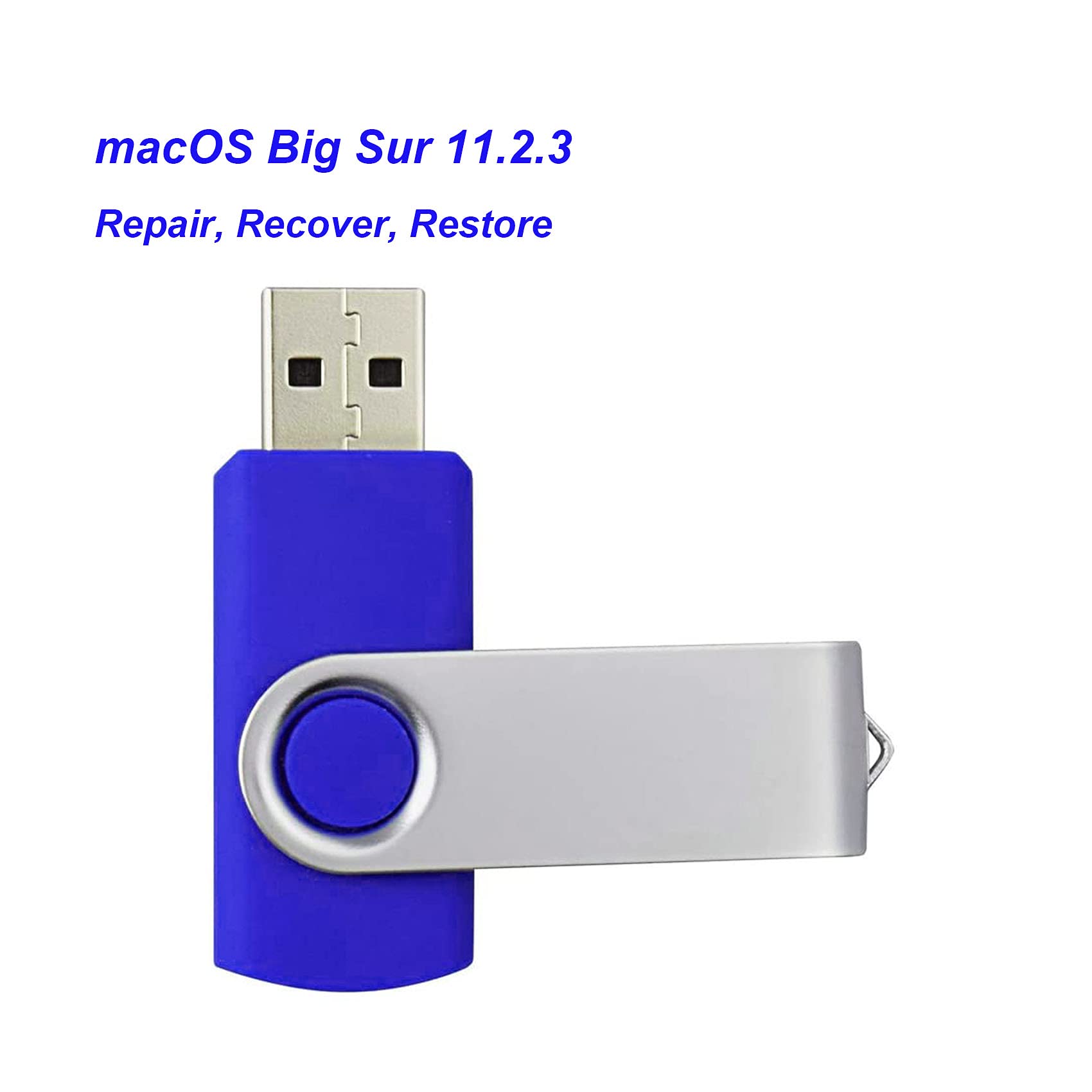 USB for macOS Big Sur 11.2.3 USB Flash Drive for Full OS Install Recover Repair Restore Upgrade Reinstall Reboot System USB Stick 16GB, Blue