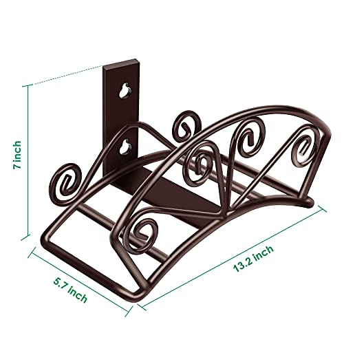 TomCare Garden Hose Holder Heavy Duty Water Hose Holder Solid Metal Hose Hanger Wall Mount Decorative Durable Garden Hose Storage Hose Reel Hose Stand Hose Organizer for Outside Yard, Bronze