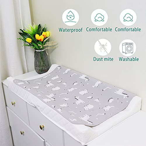 SWESEN 2 Pack Diaper Changing Pad Liners Waterproof, Portable Baby Changing Mat for Newborn Boy Girls, Soft Washable and Reusable, 20" x 28", White Bear