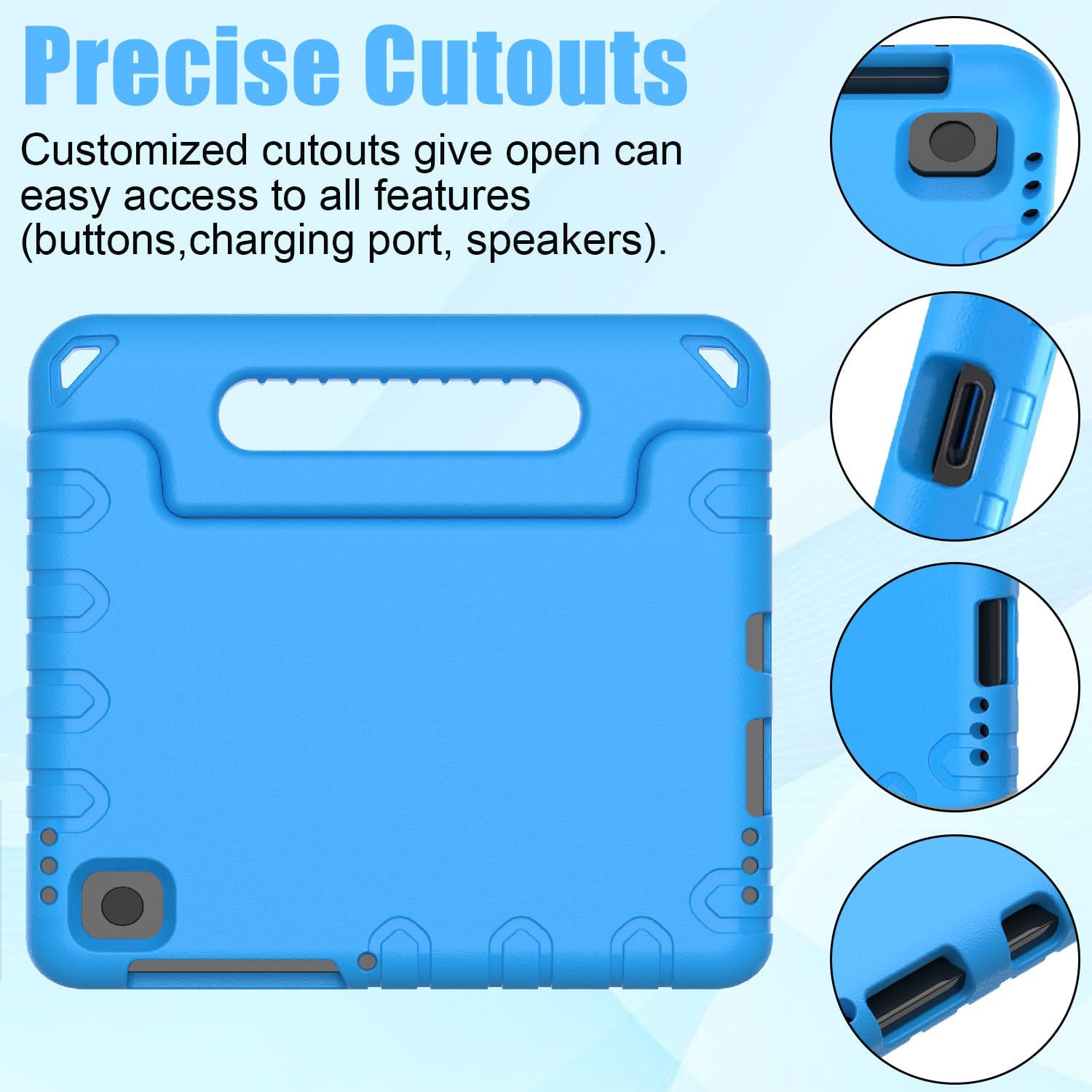 BMOUO Kids Case for Samsung Galaxy Tab A9 8.7 Inch 2023 (SM-X110/X115/X117) & Galaxy Tab A7 Lite 2021 - with Screen Protector, Shockproof Lightweight Samsung Galaxy Tab A9 Case/A7 Lite Case, Blue