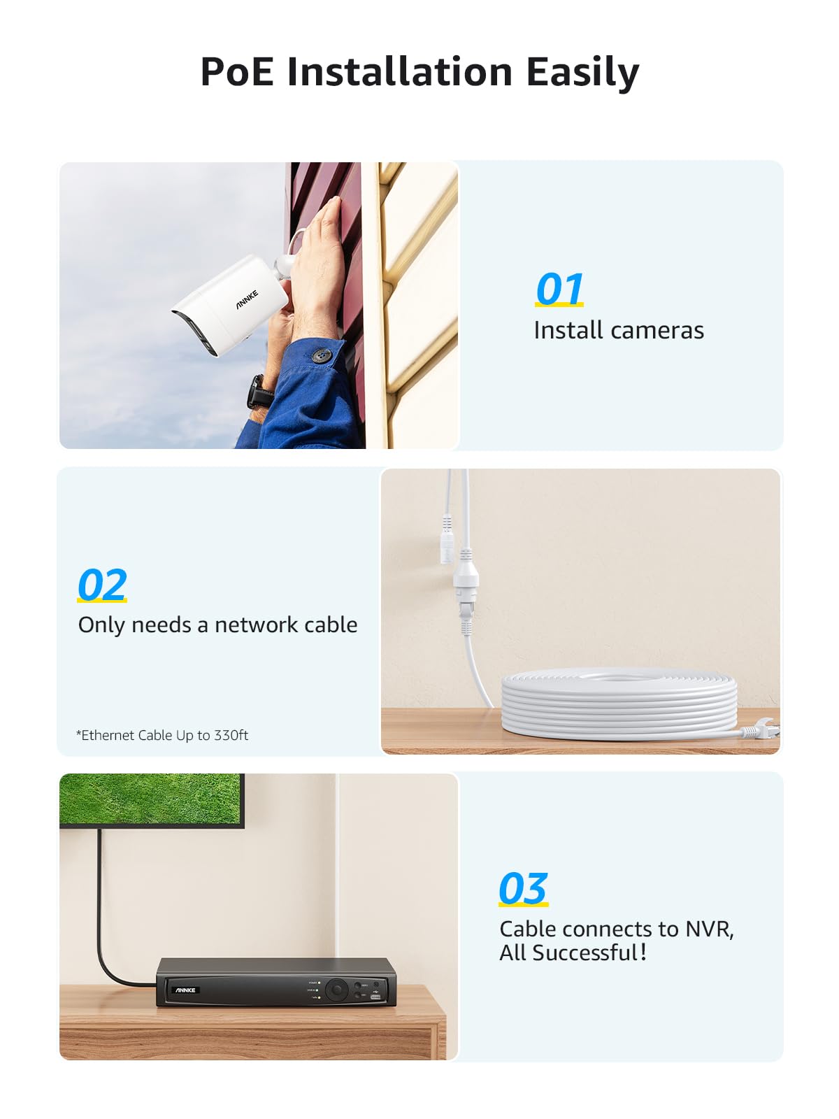 ANNKE 16CH 4K PoE Security Camera System with AI Motion Detection, 12MP H.265+ NVR and 8X 4K/8MP Wired IP Cams, Built-in Mic, Spotlight Color Night Vision, IP67, Compatible with Alexa, 4TB HDD