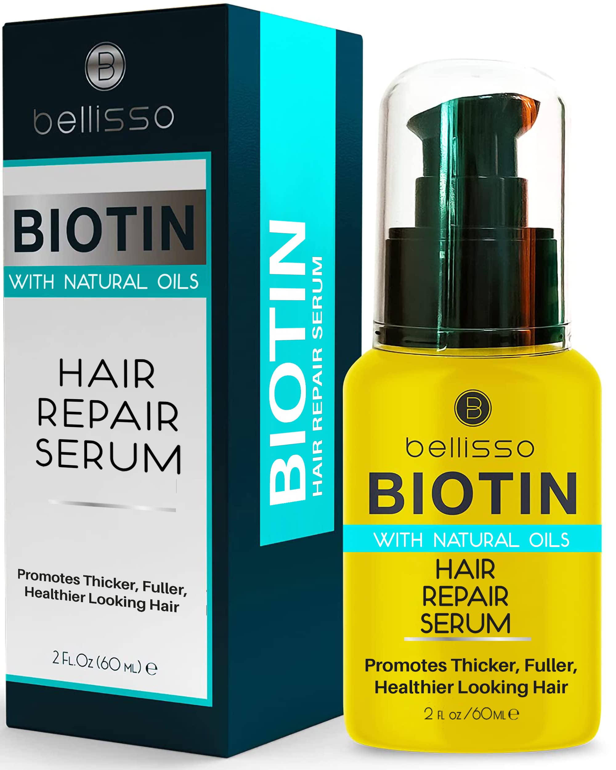 BELLISSO Biotin Hair Care Set - Shampoo, Conditioner, Mask, and Thickening Serum