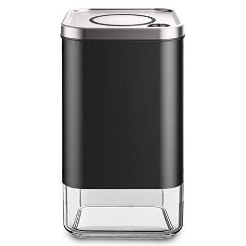 Kaffe Glass Storage Container. Coffee Canister - BPA Free Stainless Steel with Airtight Lid (12oz)