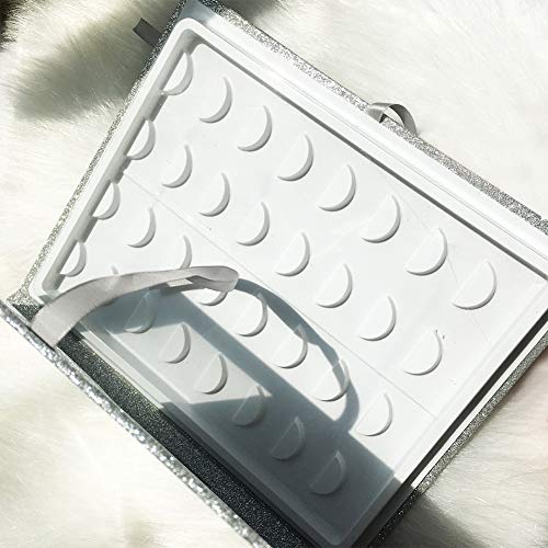 Eyelash Storage Book, 16 Pairs Lash Storage Organizer, Glitter Paper Eyelash Display Case, Portable Makeup Flash Lash Empty Box