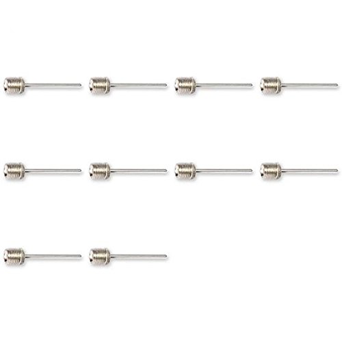 10 Pcs Ball Pump Needles Inflating Needles Stainless Steel Ball Air Pump Pin Nozzle Standard Air Pump Needles Pack for Soccer Ball, Basketball, Volleyball or Other Inflatables Replacement