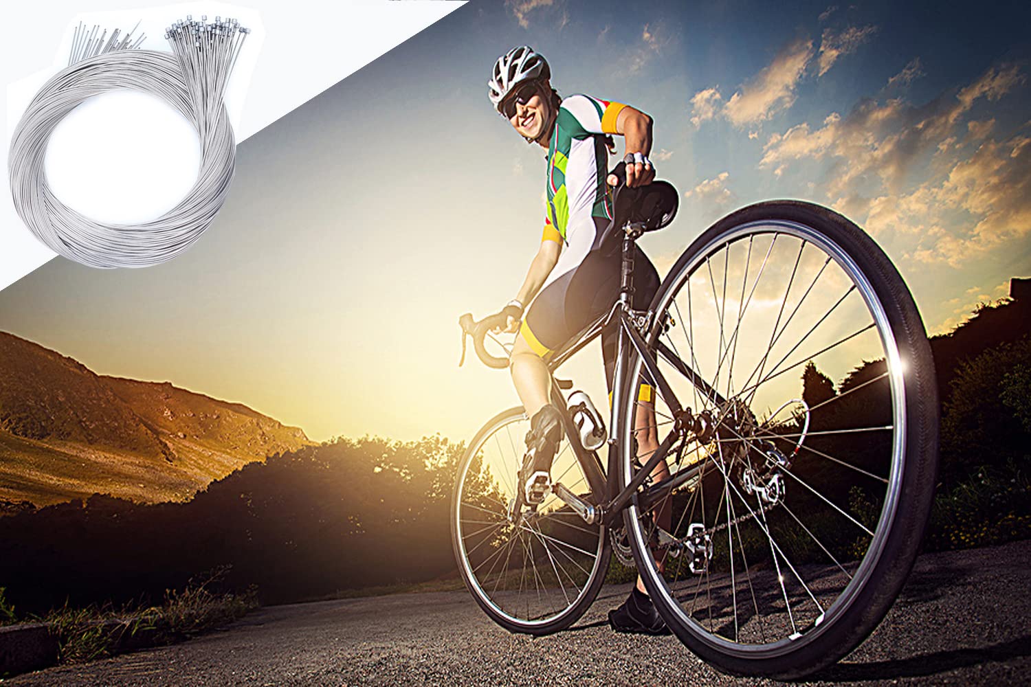 10 Pcs Stainless Steel Shifter Cable Bike Derailleur Cable Shifter Cables, 2M Length Replaceable Derailleur Cables Stainless Steel MTB Shifter Cable Set