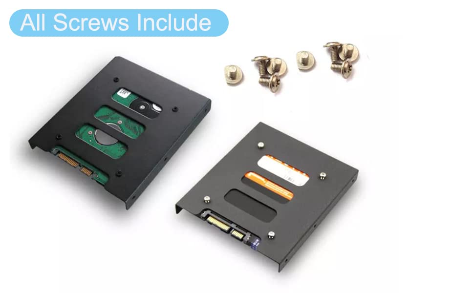 2.5 to 3.5 Hard Drive Adapter, SNANSHI SSD Mounting Bracket SSD HDD Metal Mounting Bracket 2.5 to 3.5 Adapter for PC SSD (Pack of 2)