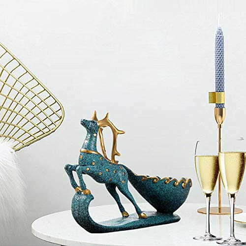 Bonoda Single Wine Bottle Holder Stand Countertop Ceramic Reindeer Home Decor