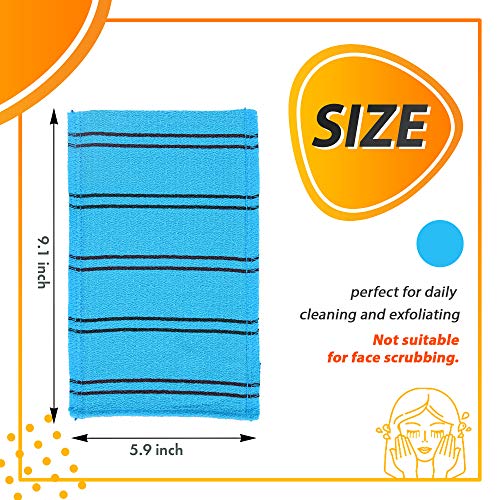 Korean Asian Exfoliating Cloth Mitt - Large Viscos Italy Bath Towel, Body Scrubbing Scrub Washcloth, 5 pcs