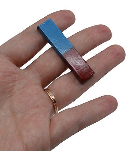 Bar Magnets, Set of 2 - Red & Blue, North/South Poles - Chrome Steel - Includes Keepers - Perfect for Physics Classrooms & Magnetism Experiments - Eisco Labs