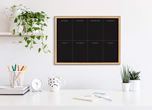 Kate and Laurel Blake This Week Framed Printed Glass Dry Erase Board by The Creative Bunch Studio, 18x24 Natural, Printed Glass Wall Décor