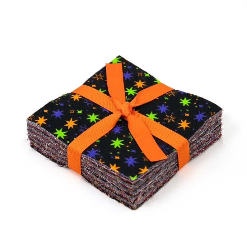 100 Pcs Fabric Strips Cute, Beautiful 100% Cotton Fabric Quilt, Width 5 inch Length 5 inch, Gift Halloween Basics pre-Cut Charm Pack Squares, DIY Blanket
