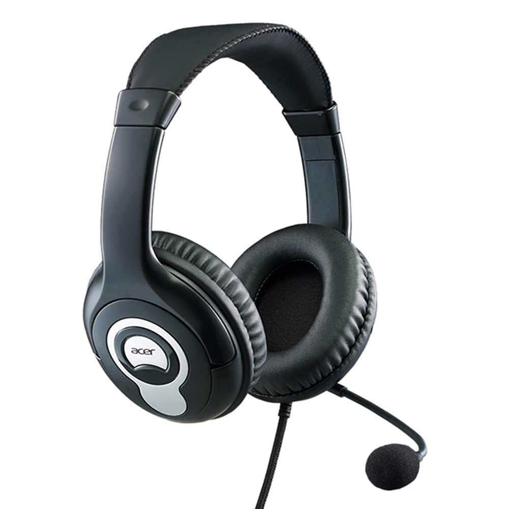 Acer EZ321Q wi 31.5" Full HD (1920 x 1080) IPS Monitor (HDMI & VGA Port), White Wired Headset with Flexible Omnidirectional Mic, Adjustable Headband