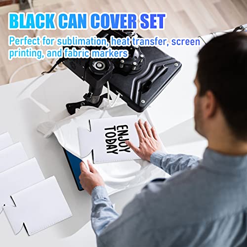 100 Pack White Blank Can Cooler Sleeves Neoprene Insulated Beer Sleeves for Can Cooler Sleeves Personalized Sublimation Sleeves for Soda Drink Water Bottle Birthdays Weddings Bachelorette Party