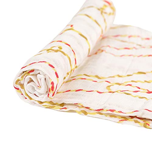 Red Rover Kids Cotton Muslin Swaddle - 47”x 47”- 100% Cotton – Machine Washable – Softer with Every Wash – Playful Designs -Soft, Breathable & Lightweight – Unisex (Lassos)
