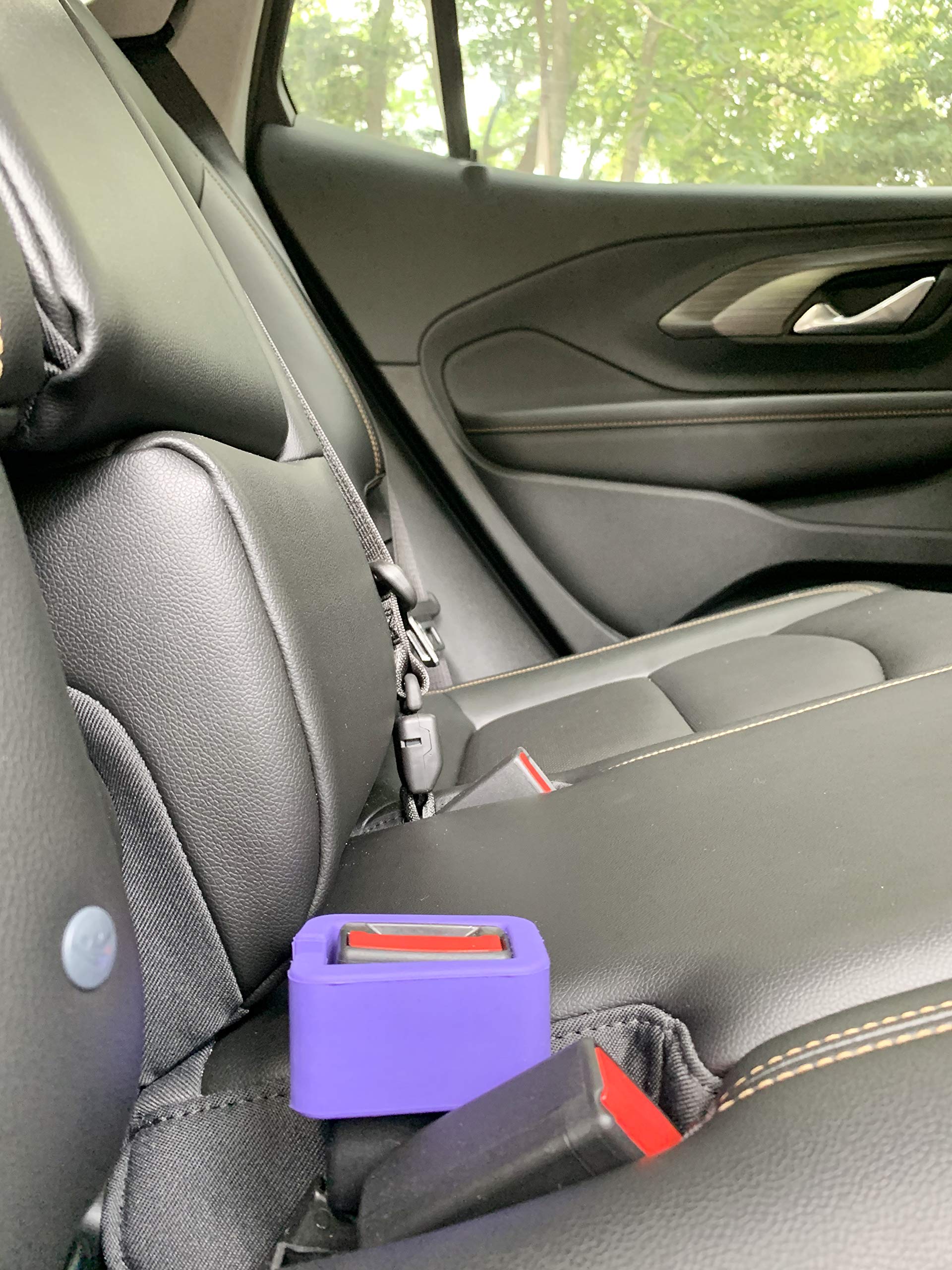 BPA-Free Car Seat Belt Buckle Booster - Raises and Stabilizes Your Receiver - Fun Kid Safety Sticker Gift (Short (Snaps Around Buckle), 1-Pack)