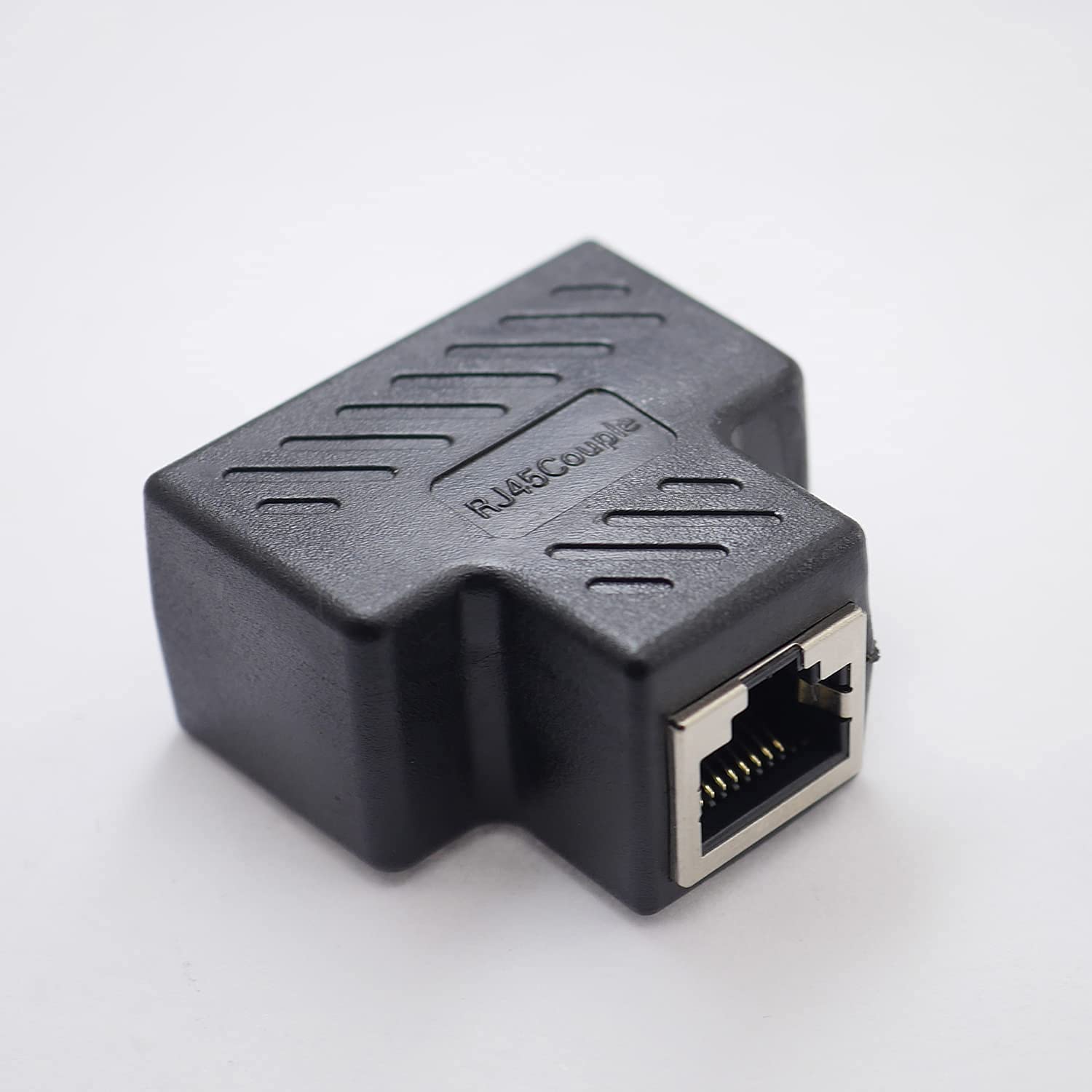 LYMGS RJ45 Ethernet Cable Splitter Network Adapter, 1 Female to 2 Female LAN Ethernet LAN Network Extension Splitter Cable, Black 1 Pack