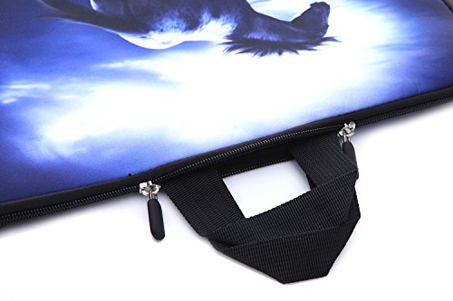 13.3-Inch to 14-Inch Laptop Sleeve Case Neoprene Carrying Bag with Hidden Handles for MacBook/Notebook/Ultrabook/Chromebooks (Blue Horse)