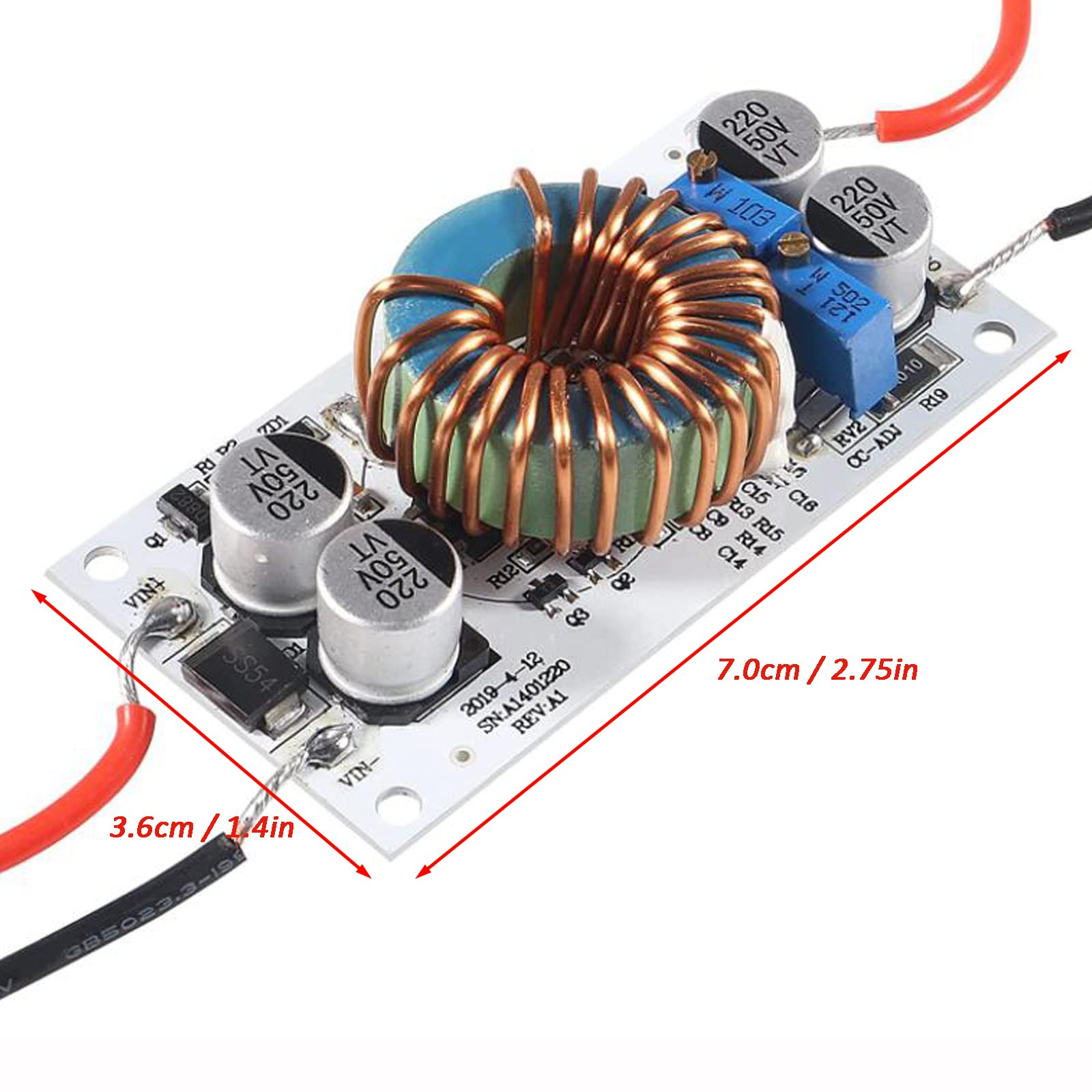 AEDIKO 3pcs DC-DC Boost Converter Module 10-40V to 10-50V 10A 250W Adjustable Step Up Voltage Regulator CC CV Power Supply Module